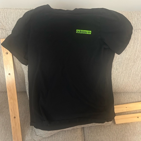 Adidas Shirts Adidas Black Tshirt With Green Logo Poshmark
